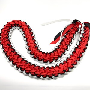 Choose Your Colors 40" Satin Ribbon Double Lei With White Picot Accent ...