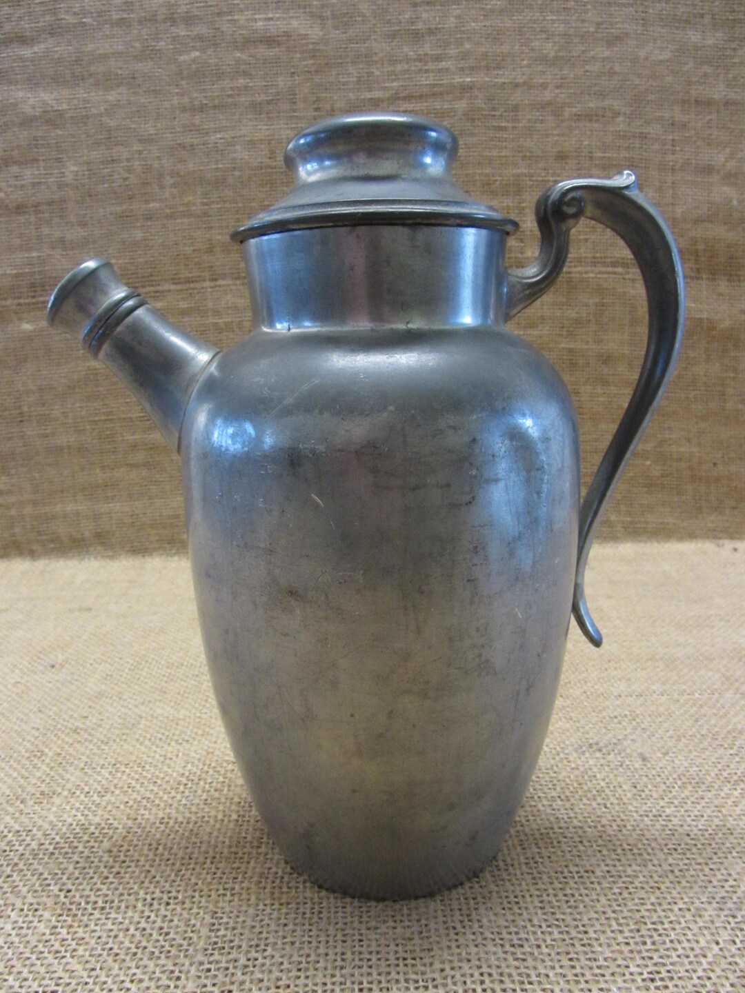 Vintage Genuine Pewter Cocktail Shaker Pitcher: Alcohol 11486 - Etsy