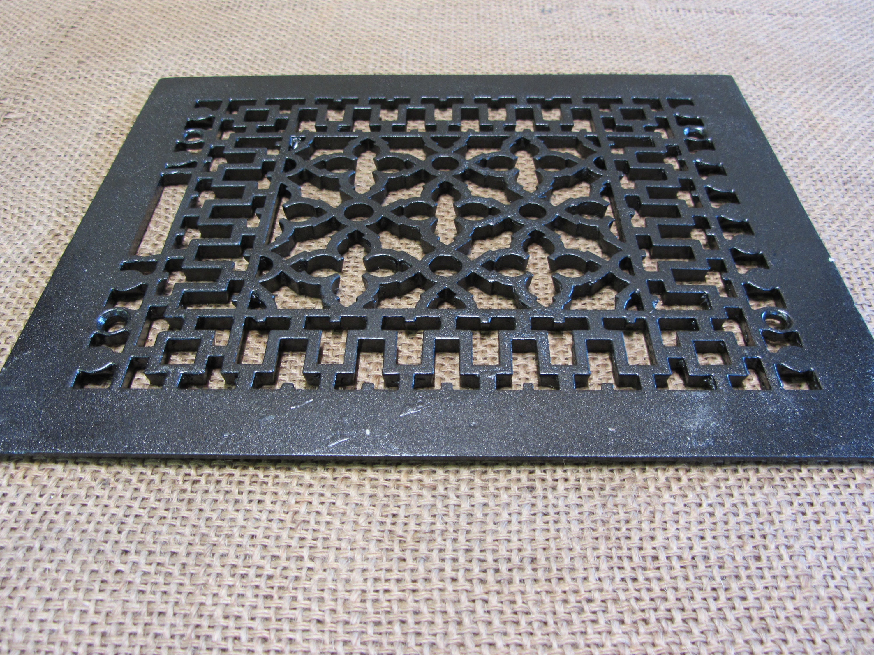 Vintage Cast Iron Register Grate Antique Old Heat Vent Furnace Hardware ...