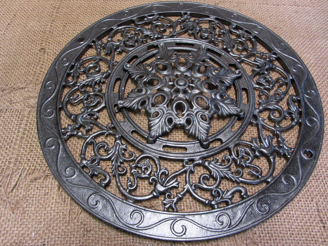 Vintage 1897 Round Cast Iron Register Grate > Antique Old Heat Vent ...