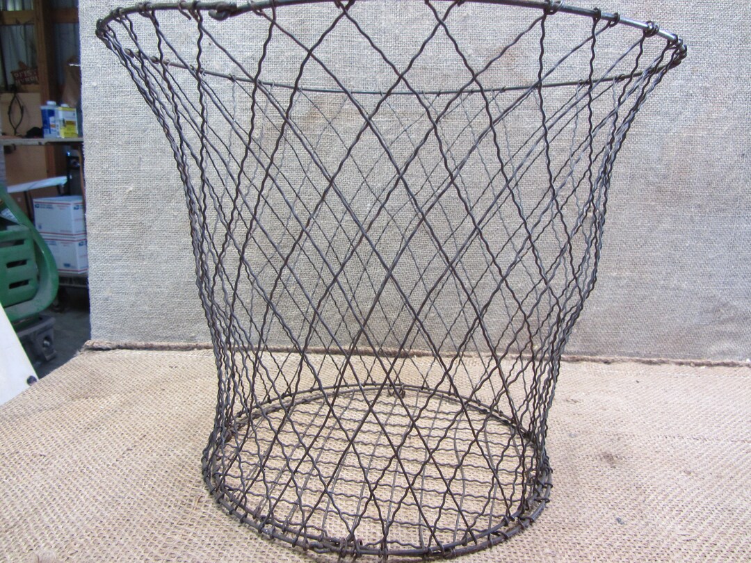 Vintage Wire Waste Basket Can Antique Old Metal Rare Find Very ...