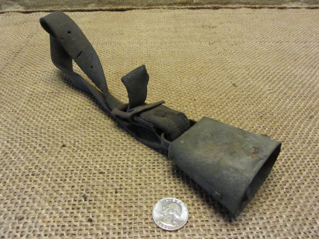 Vintage Cow Bell on Leather Strap W Original Clapper Sheep Bells ...