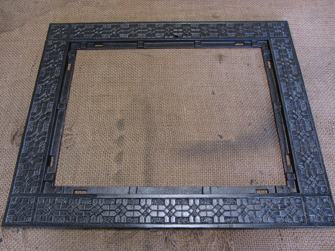Vintage Cast Iron Register Grate Border Plate > Antique Old Heat Vent ...