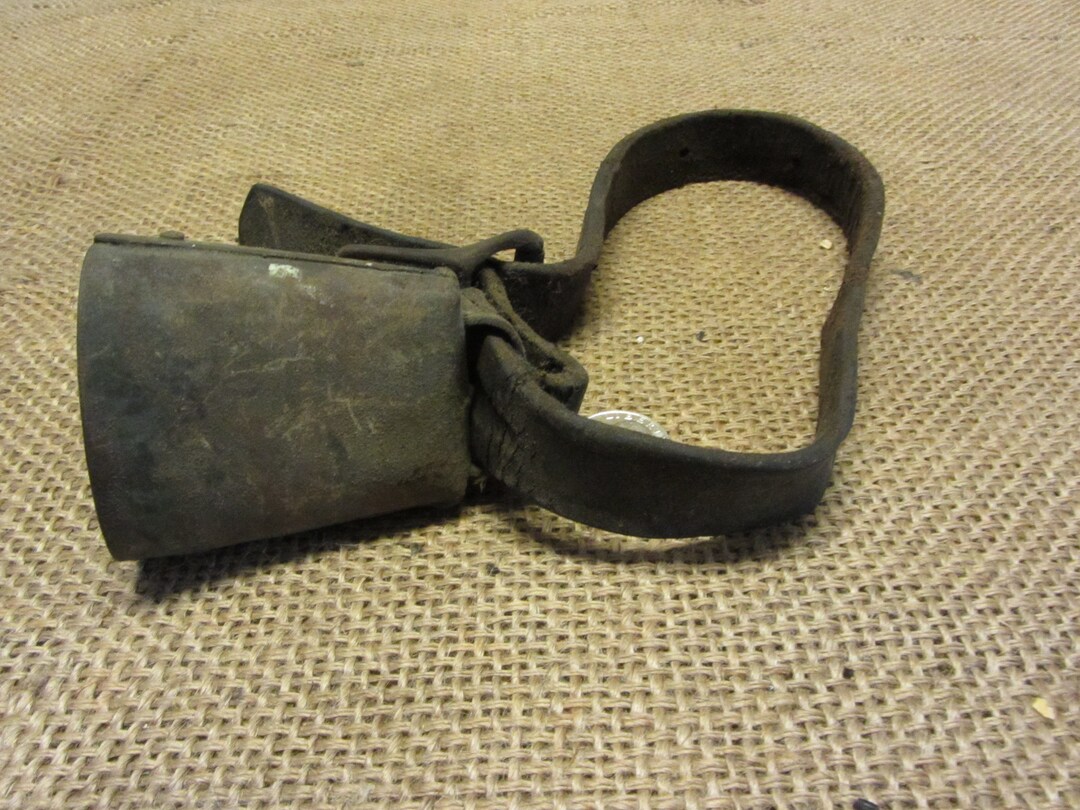 Vintage Cow Bell on Leather Strap W Original Clapper Sheep Bells ...
