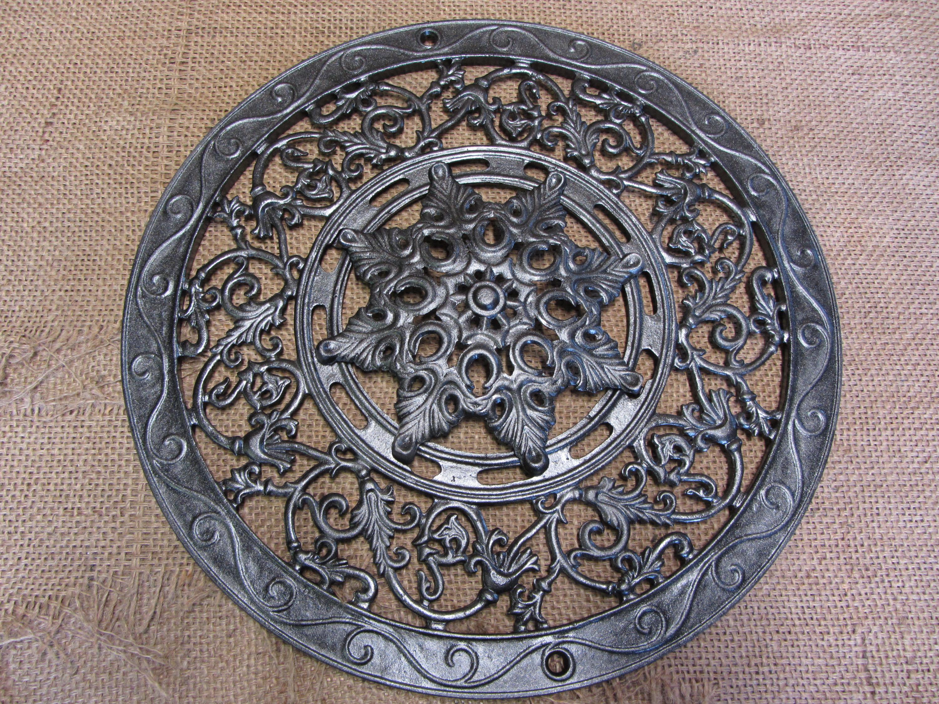 Vintage 1897 Round Cast Iron Register Grate > Antique Old Heat Vent ...
