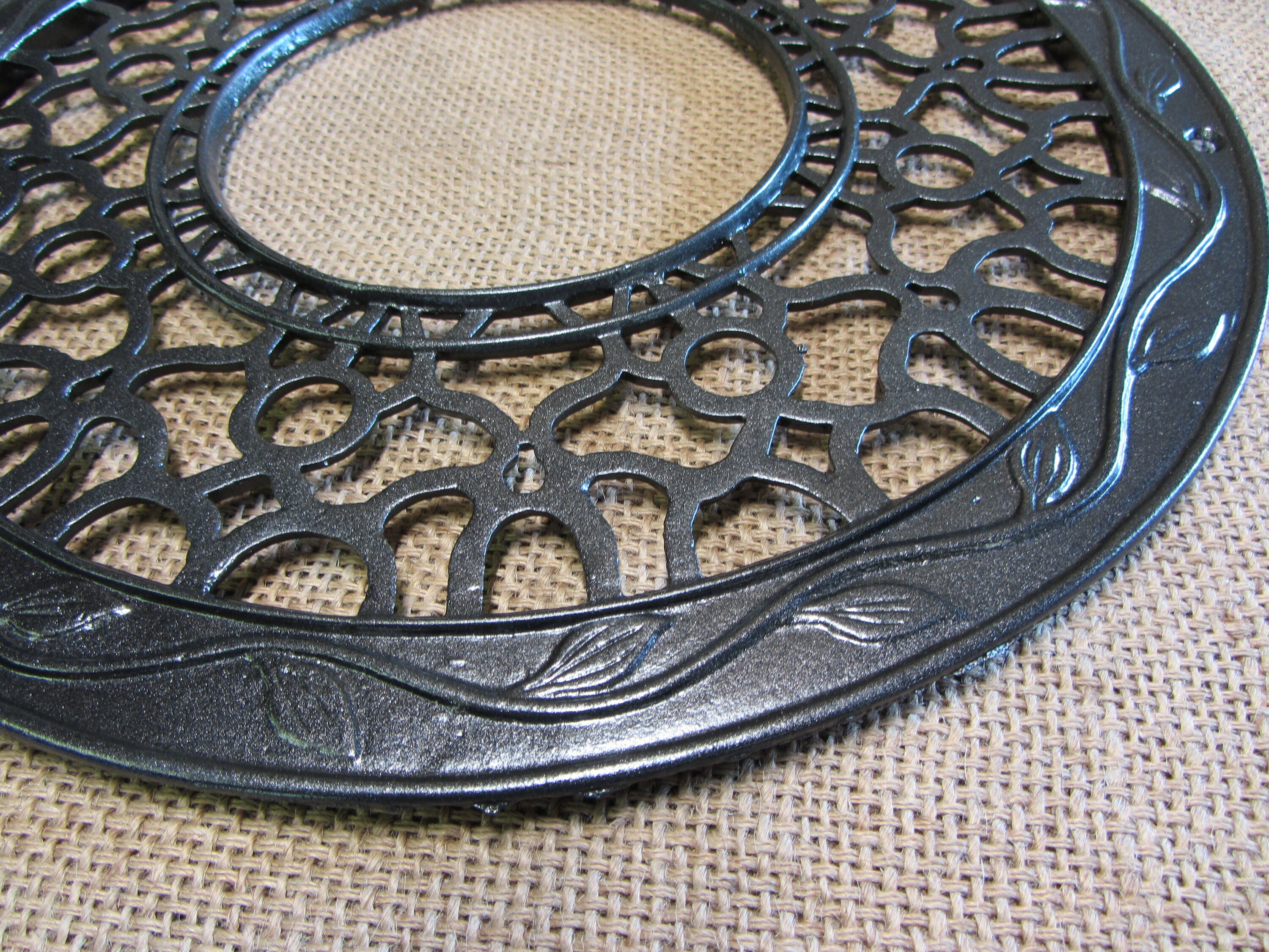 Vintage Round Cast Iron Register Grate Antique Old Heat Vent Furnace ...
