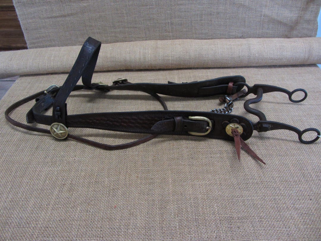 Vintage Ornate North Judd Horse Headset W Brass Rosettes > Antique Old ...