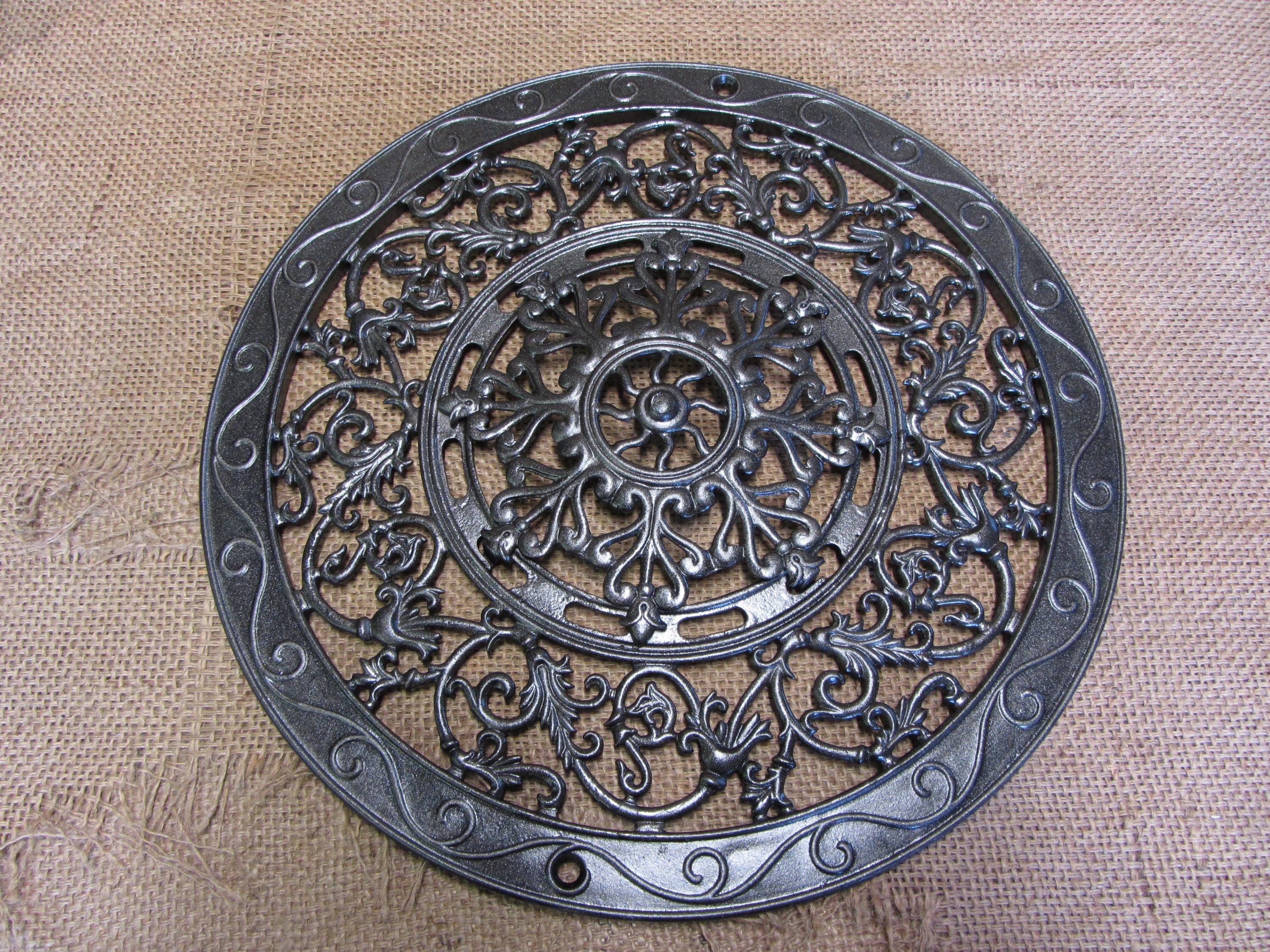 Vintage 1897 Round Cast Iron Register Grate > Antique Old Heat Vent ...