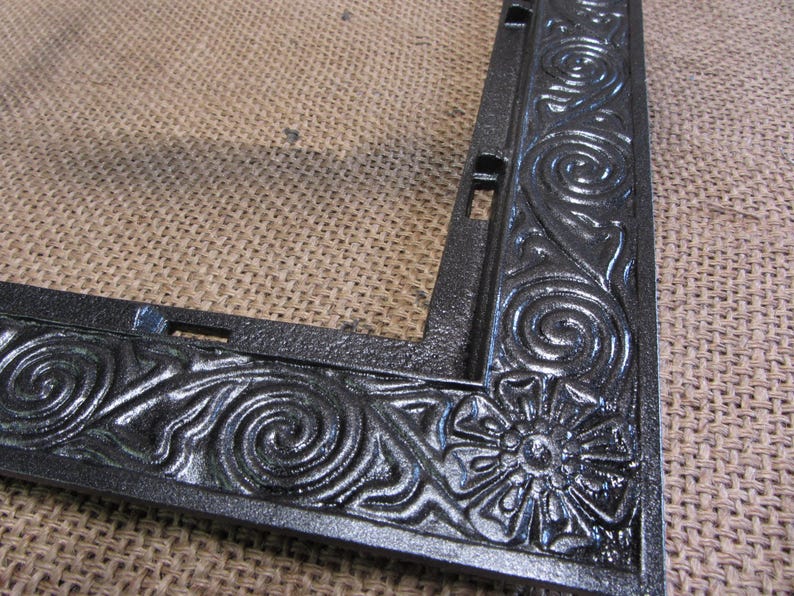 Vintage Cast Iron Register Grate Border Plate > Antique Old Heat Vent ...