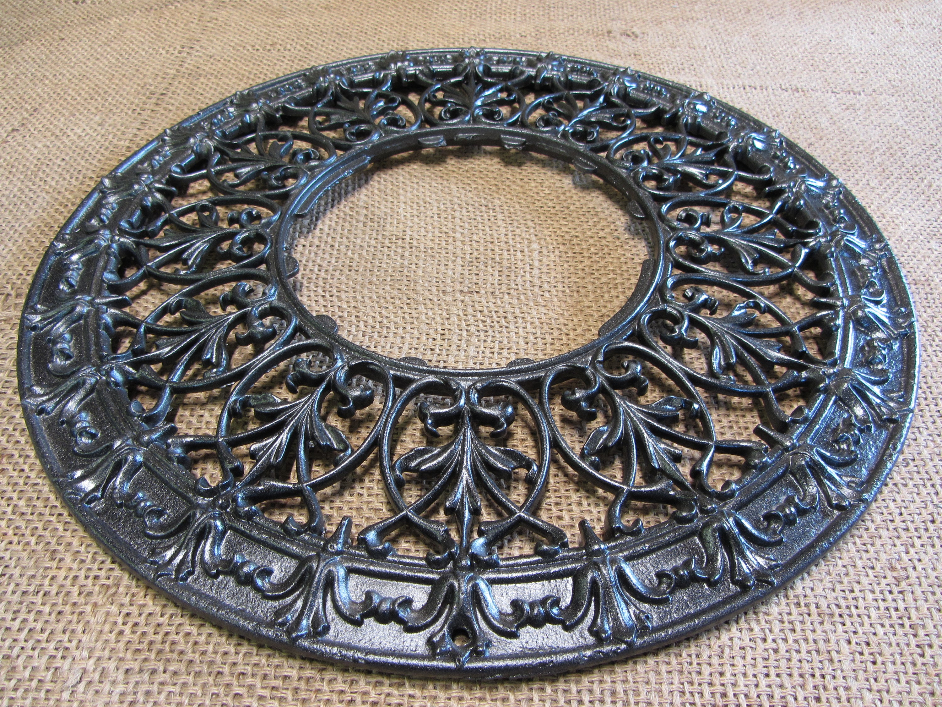 Rare Vintage 1901 Round Cast Iron Register Grate Antique Old Heat Vent ...