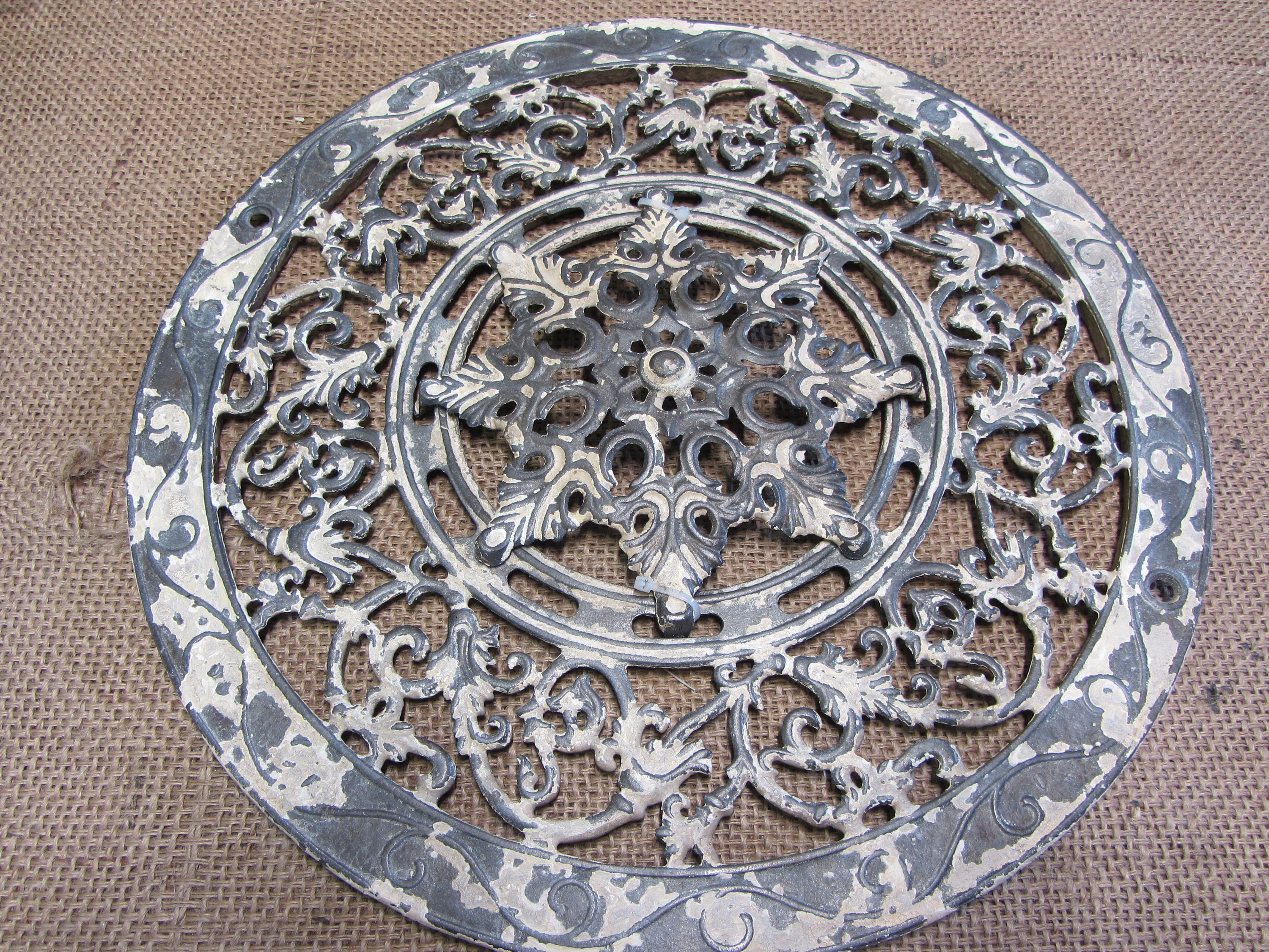 Vintage 1891 Round Cast Iron Register Grate Antique Old Heat Vent ...