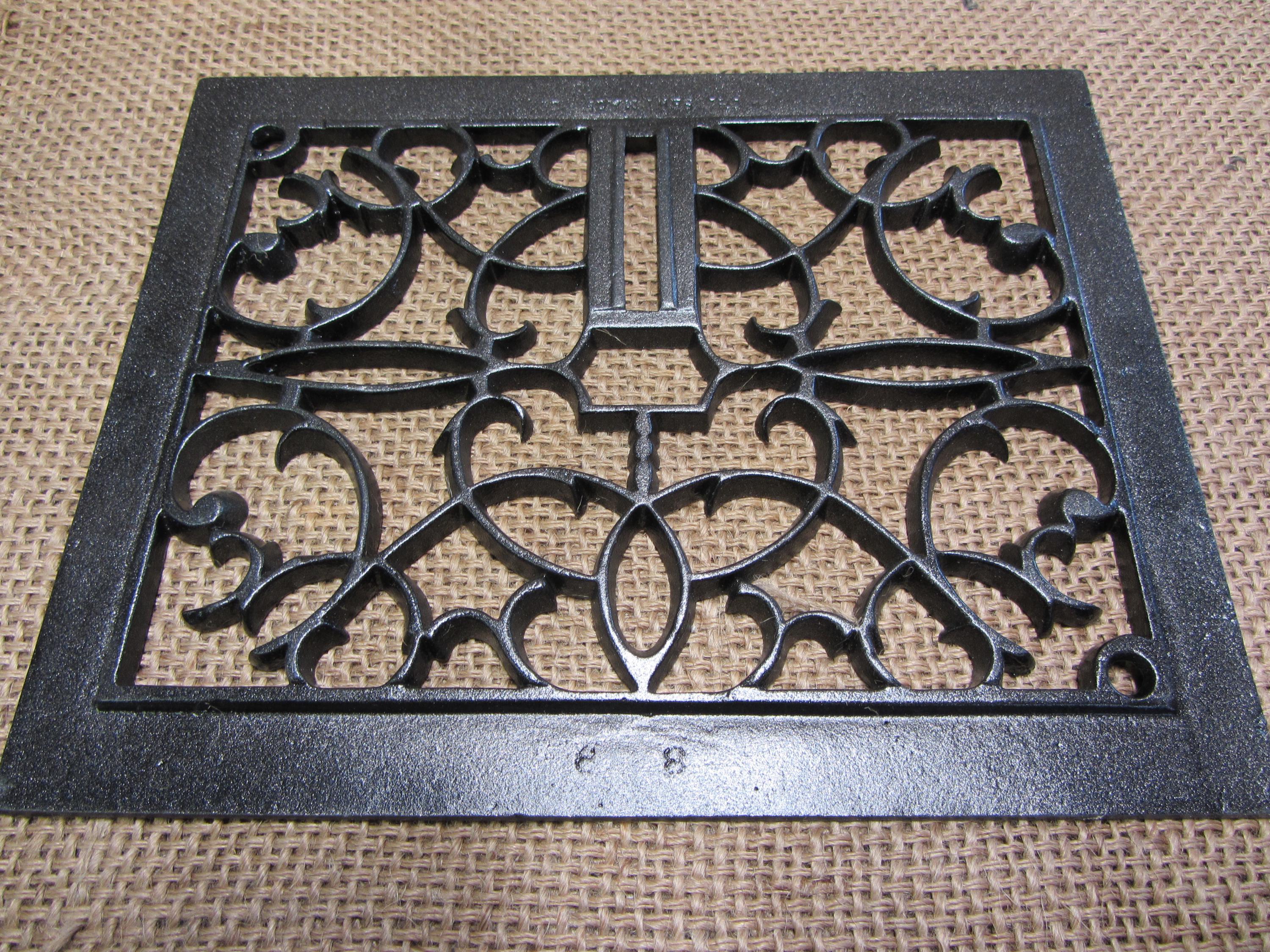 Vintage Cast Iron Register Grate > Antique Old Heat Vent Furnace ...