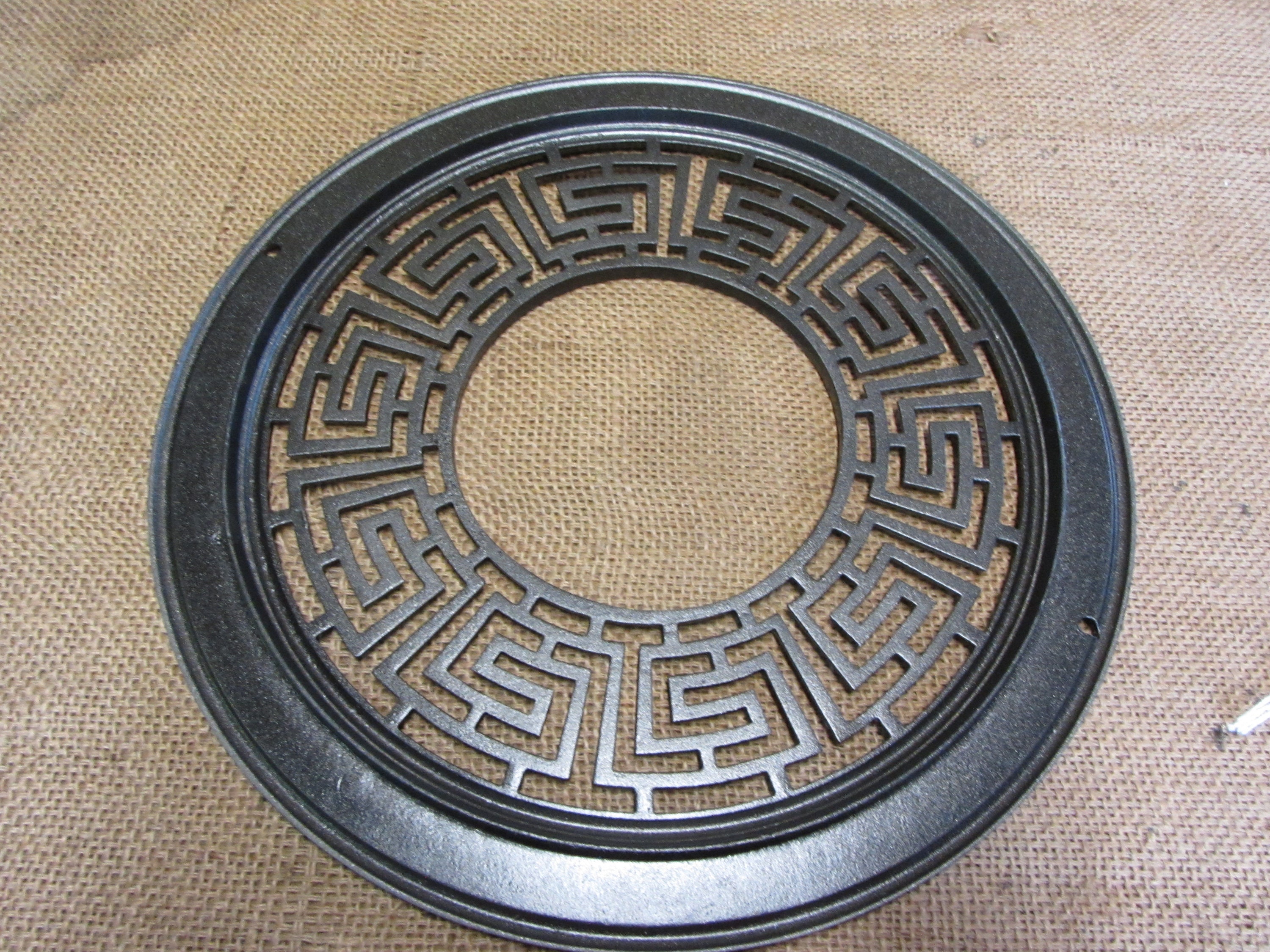 Vintage Round Cast Iron Register Grate Antique Old Heat Vent Furnace ...