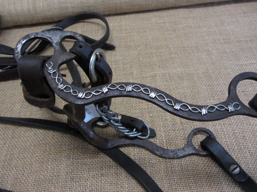 Vintage Ornate Bridle W Silver Rosettes > Antique Old Iron Western Gear ...