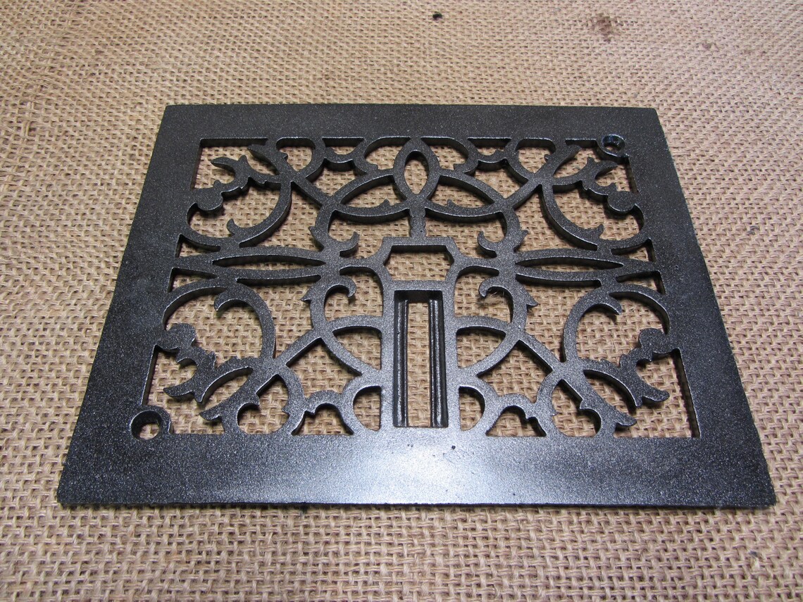 Vintage Cast Iron Register Grate > Antique Old Heat Vent Furnace ...