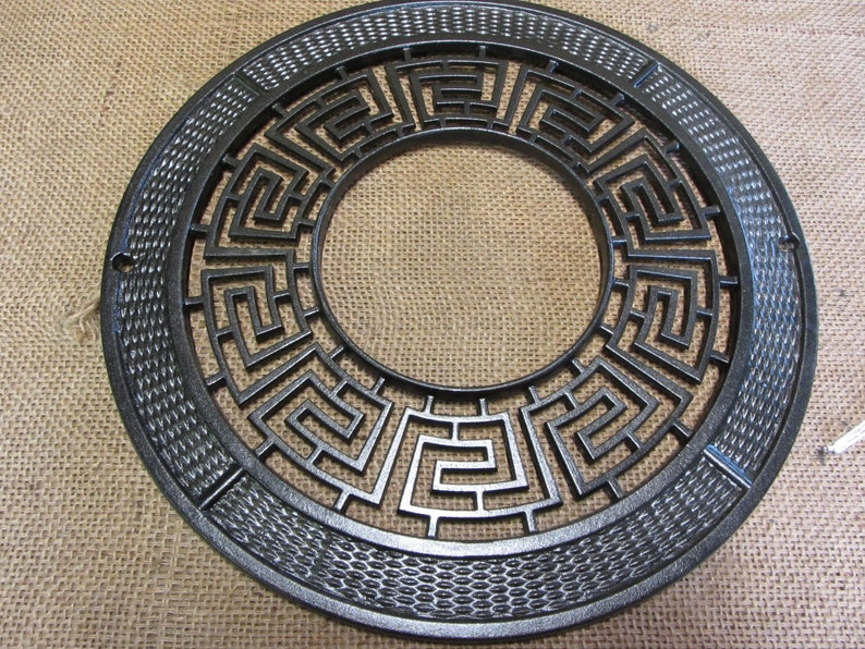 Vintage Round Cast Iron Register Grate Antique Old Heat Vent Furnace ...