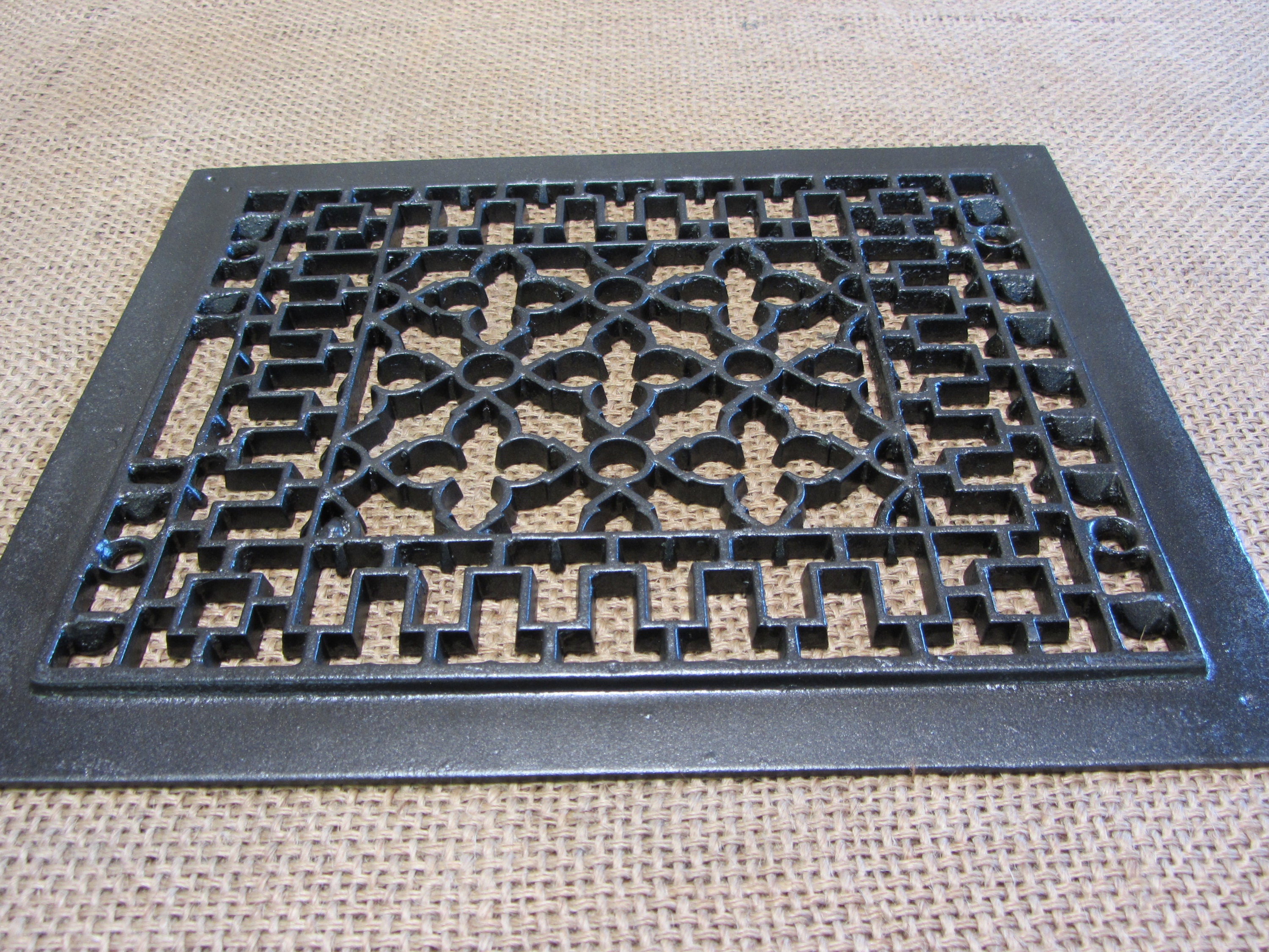 Vintage Cast Iron Register Grate Antique Old Heat Vent Furnace Hardware ...