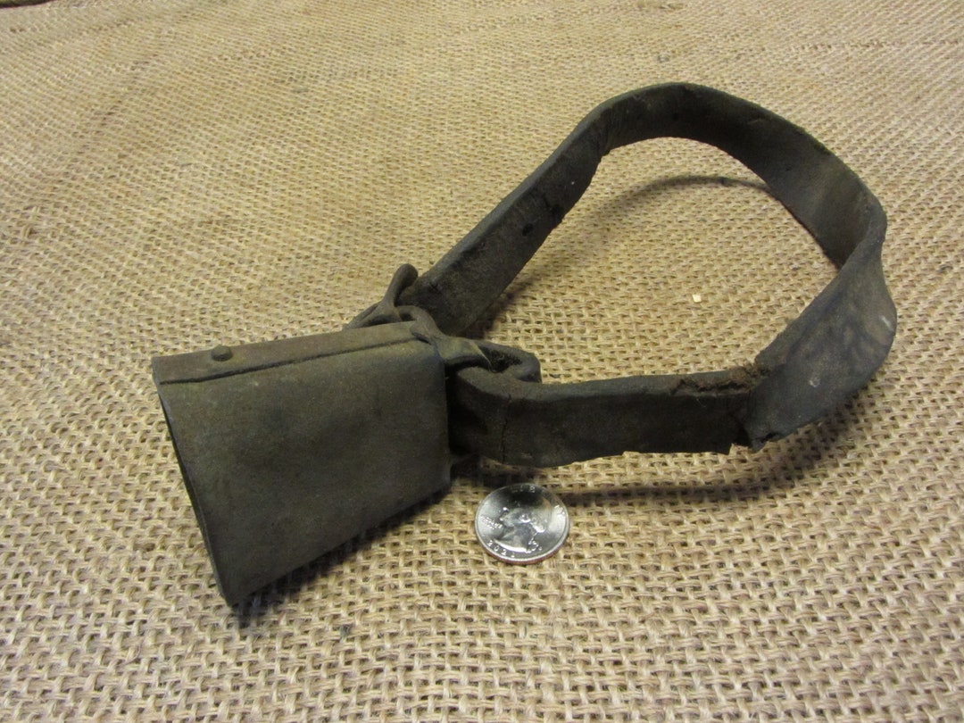 Vintage Cow Bell on Leather Strap W Original Clapper > Sheep Bells ...