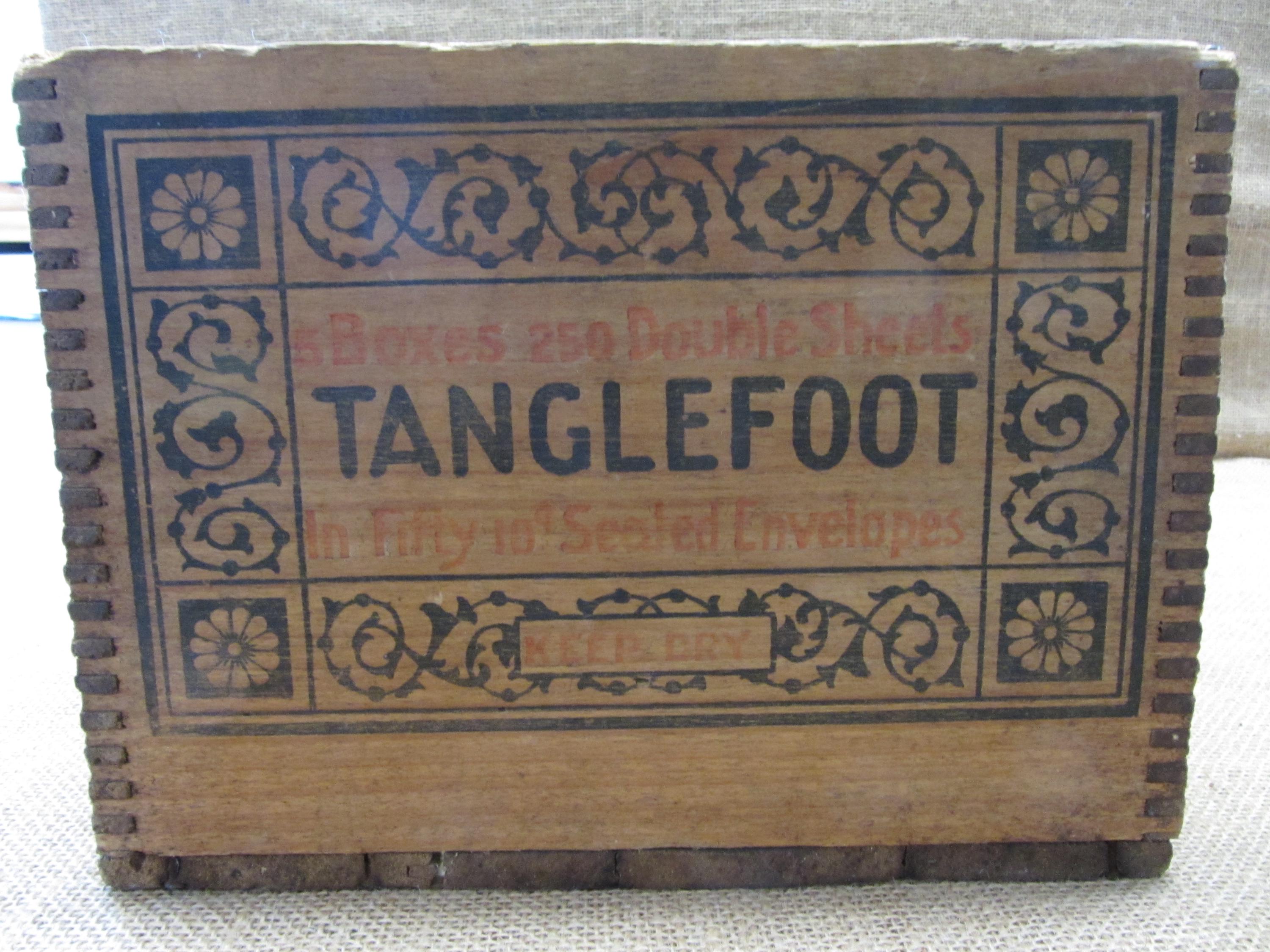 RARE Vintage Tanglefoot Wooden Box > Wooden Sanitary Fly Destroyer ...