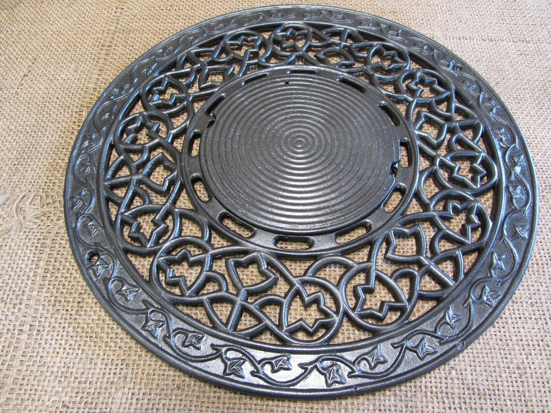 Vintage Round Cast Iron Register Grate Antique Old Heat Vent Furnace ...