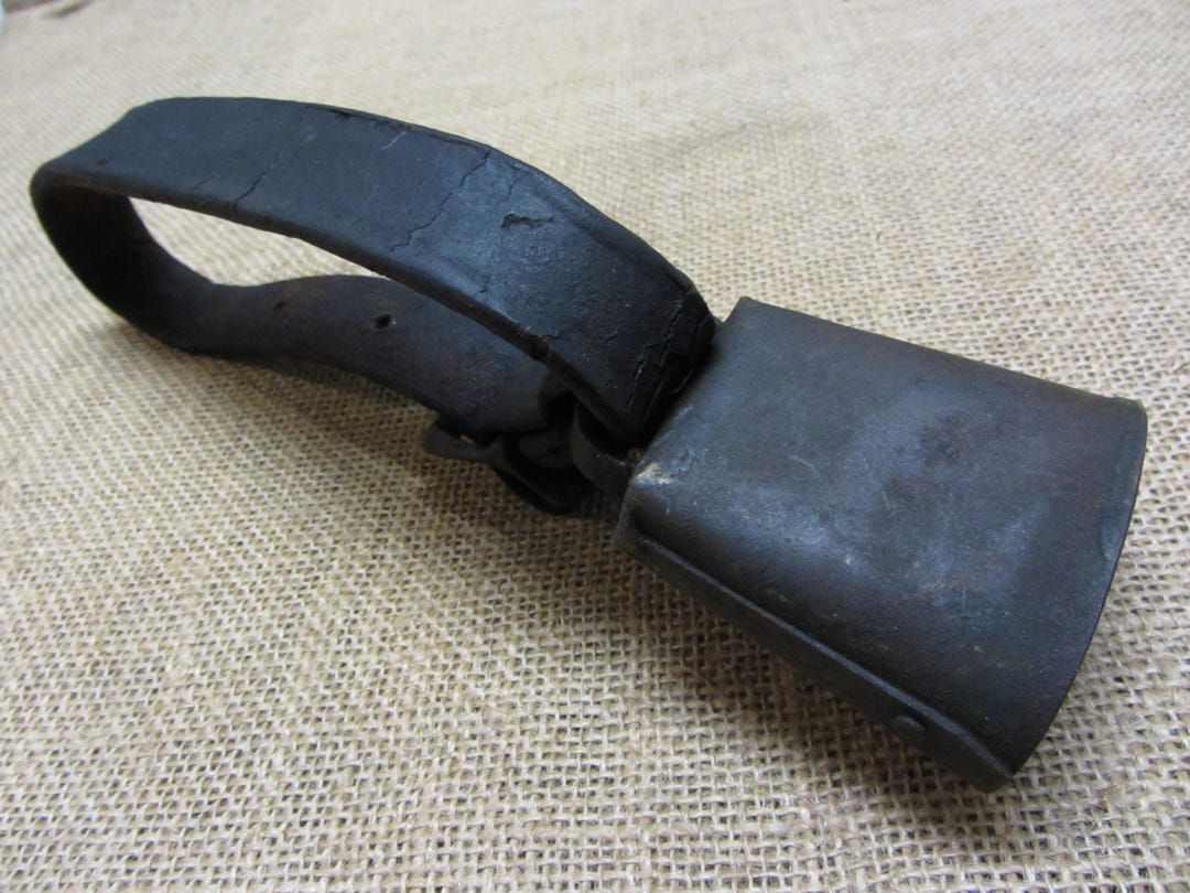 Vintage Metal Cow Bell: Leather Strap, Cowboy Western Decor 11364 - Etsy
