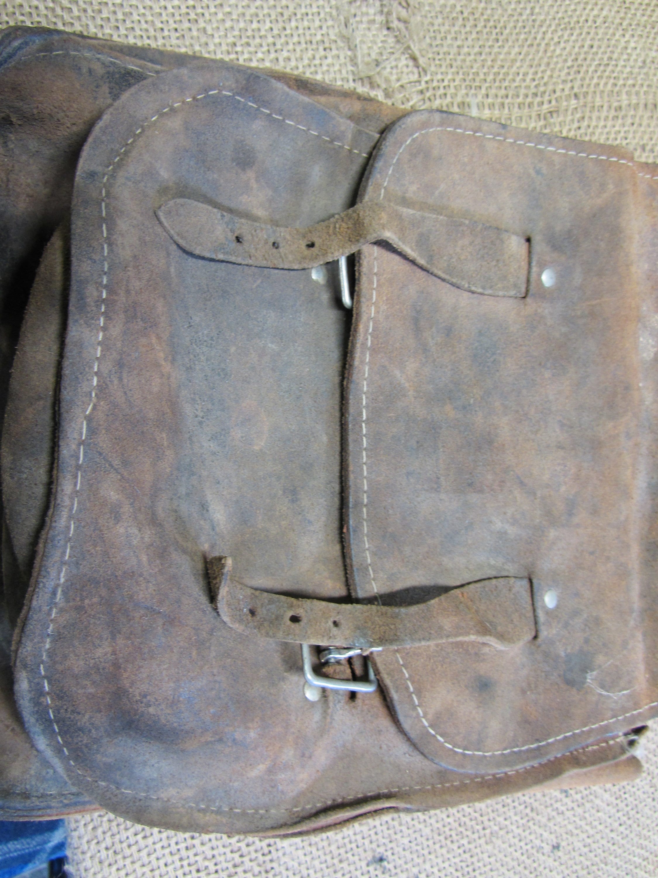 Rare Vintage Leather Saddle Bags Antique Old Iron Western West Horse ...