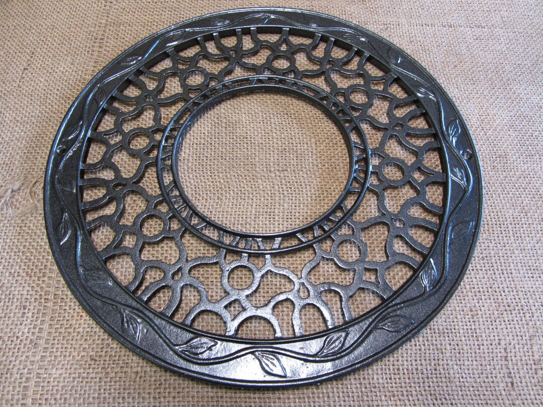 Vintage Round Cast Iron Register Grate > Antique Old Heat Vent Furnace ...