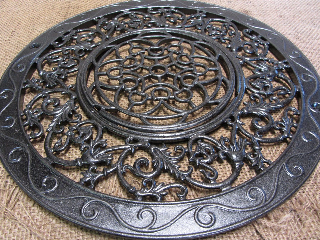 Vintage 1897 Round Cast Iron Register Grate > Antique Old Heat Vent ...