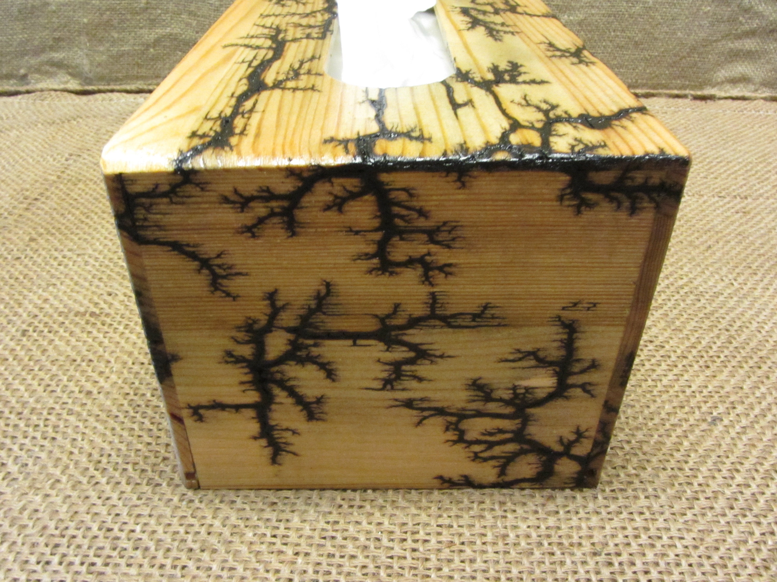 High Voltage Wood Tissue Box Art, Electrocuted Burned Wall Hangings ...