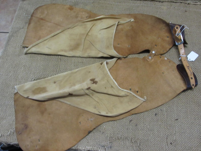 Rare Vintage Leather Child's Chaps - Antique Old Iron Western West ...