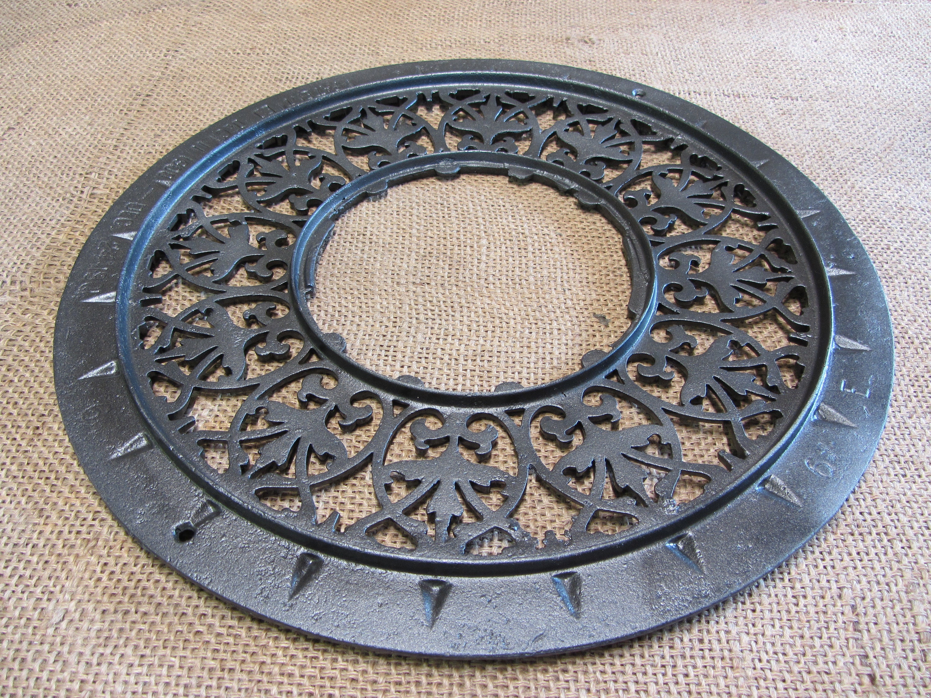 Rare Vintage 1901 Round Cast Iron Register Grate Antique Old Heat Vent ...