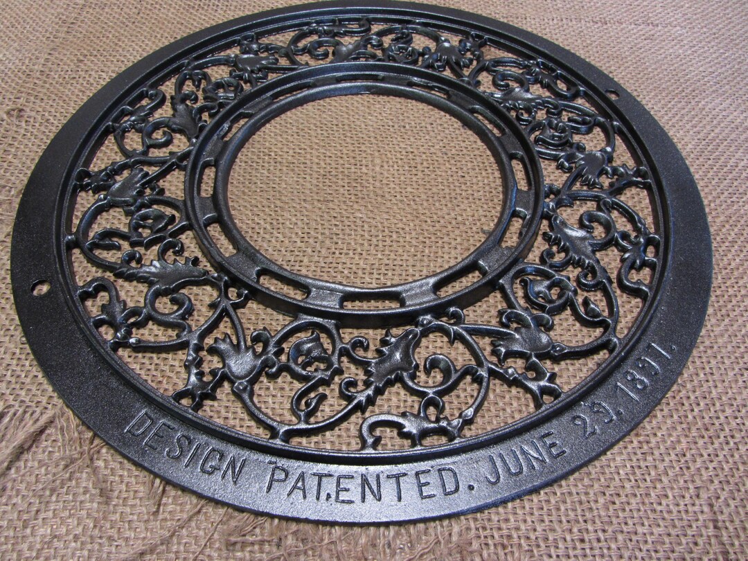 Vintage 1891 Round Cast Iron Register Grate > Antique Old Heat Vent ...