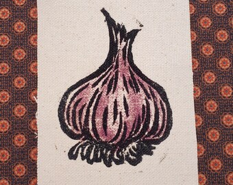 Art Nouveau Garlic Block Print Patch - Etsy