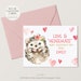 Personalized Kids Valentines / Cute Watercolor Hearts Hedgehog ...