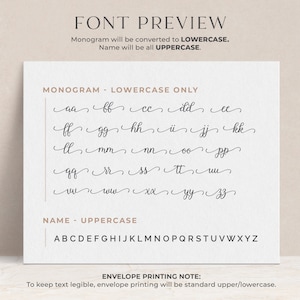 Personalized Note Cards Set, Monogram Stationery Monogrammed Note Card ...