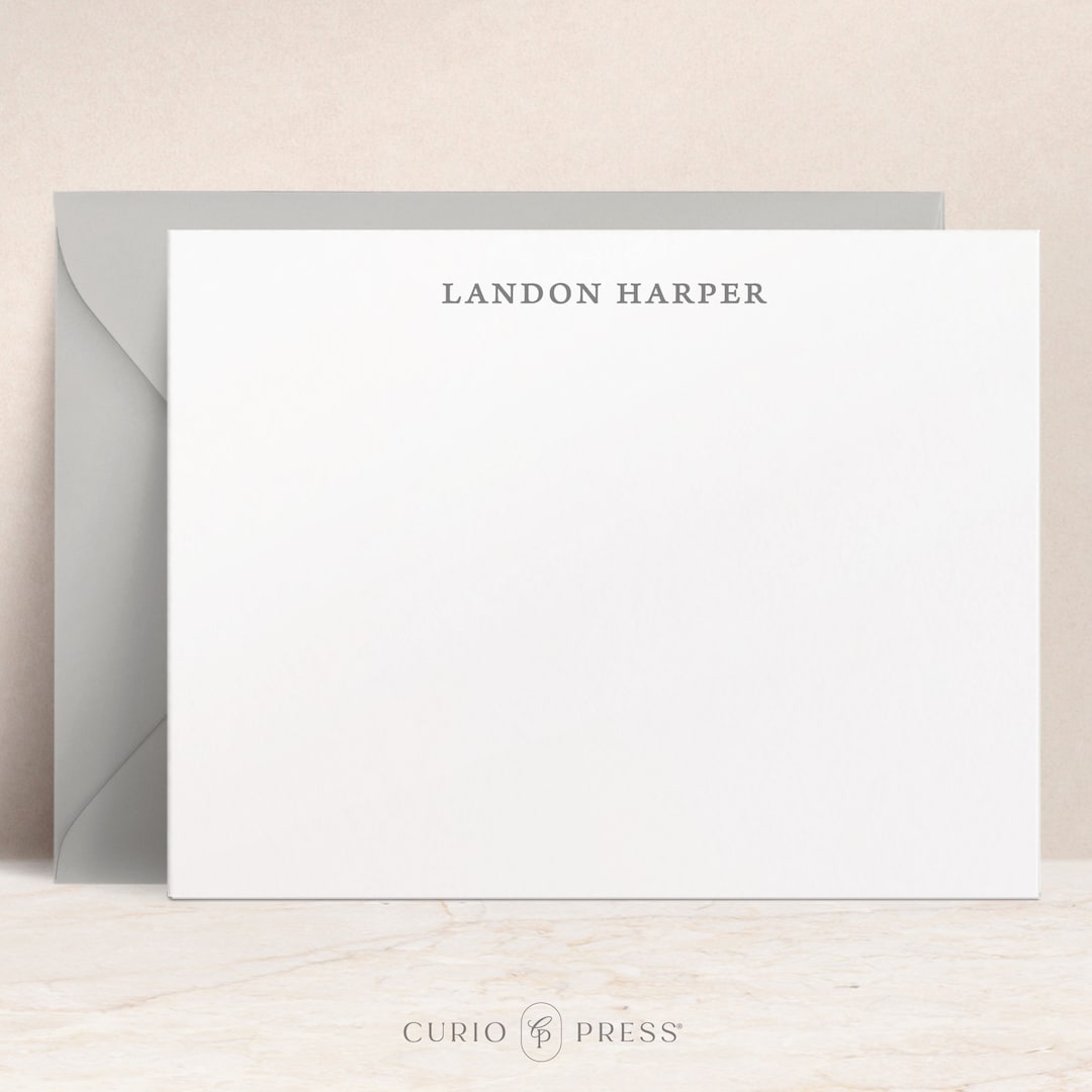 Custom Personalized Stationery Note Cards With Envelopes, Flat Notecard ...