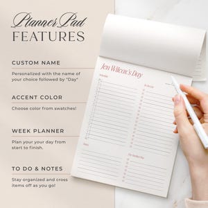 Personalized Daily Planner Notepad | Custom Undated Day Planner With ...