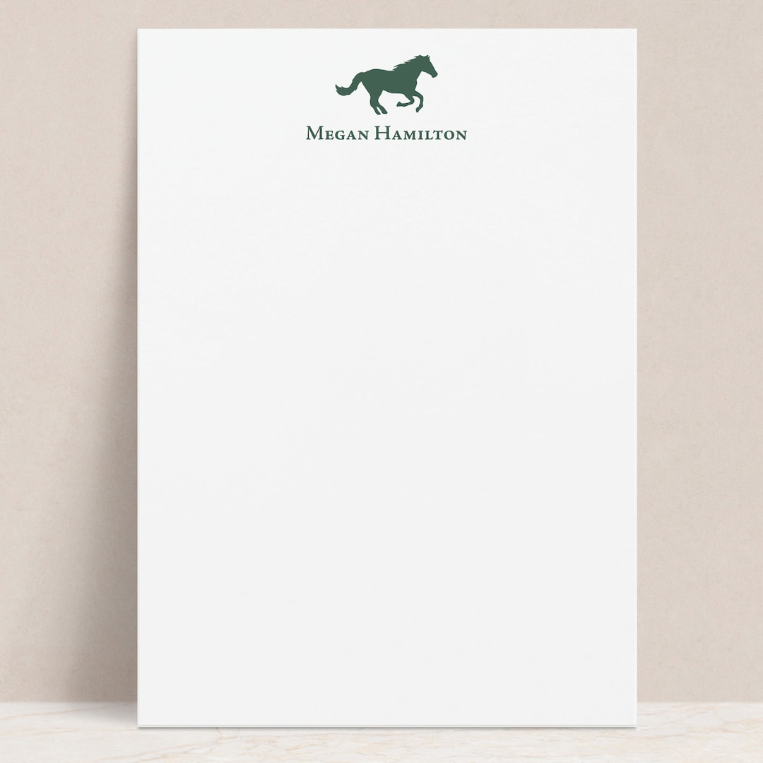 Personalized Horse Notepad, Custom Equestrian Stationary for Riders ...