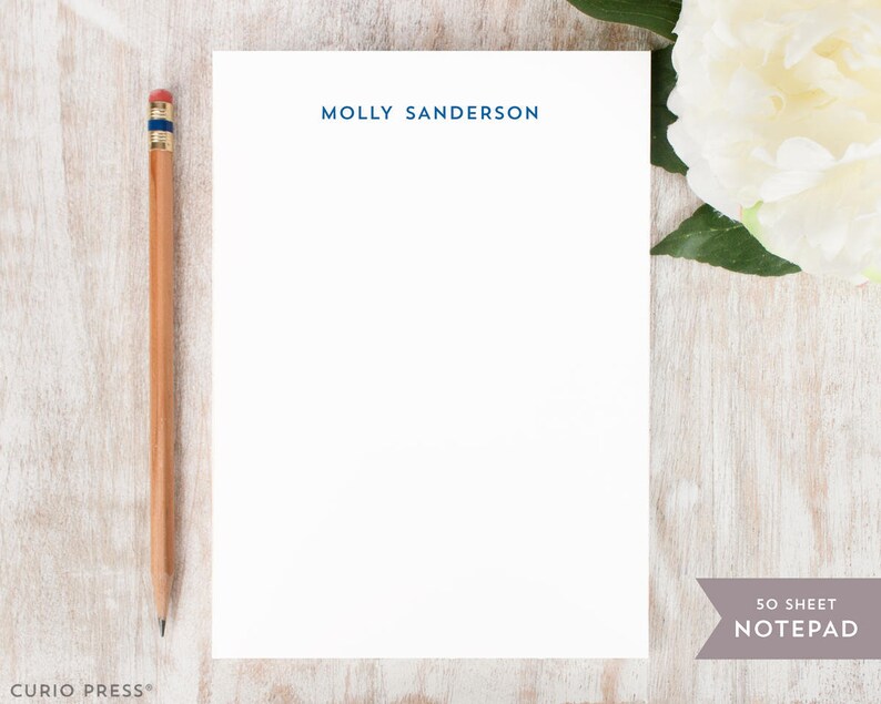 Personalized Notepad MINIMALIST Stationery / Stationary | Etsy