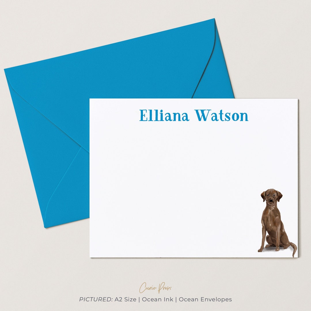 Multiple Dog Breed Flat Cards, Personalized With Name and Ink Color, 4. ...