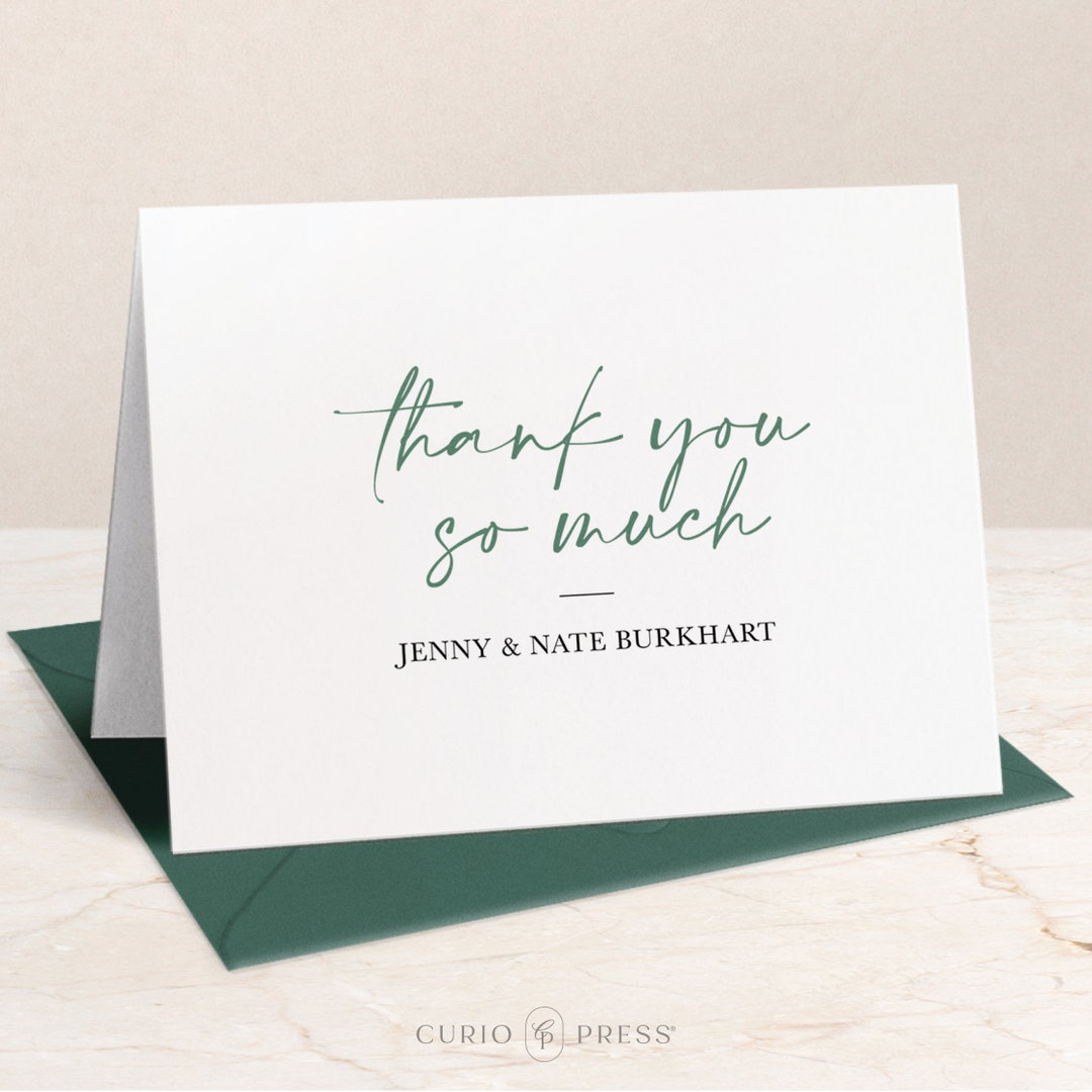 Personalized Thank You Card, Folded Card for Thank You Letter, Script ...