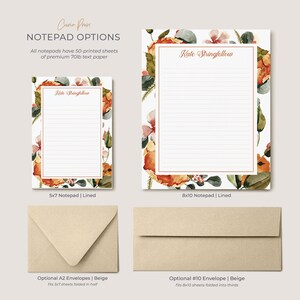 Personalized Notepad FALL TONES Stationery / Stationary - Etsy