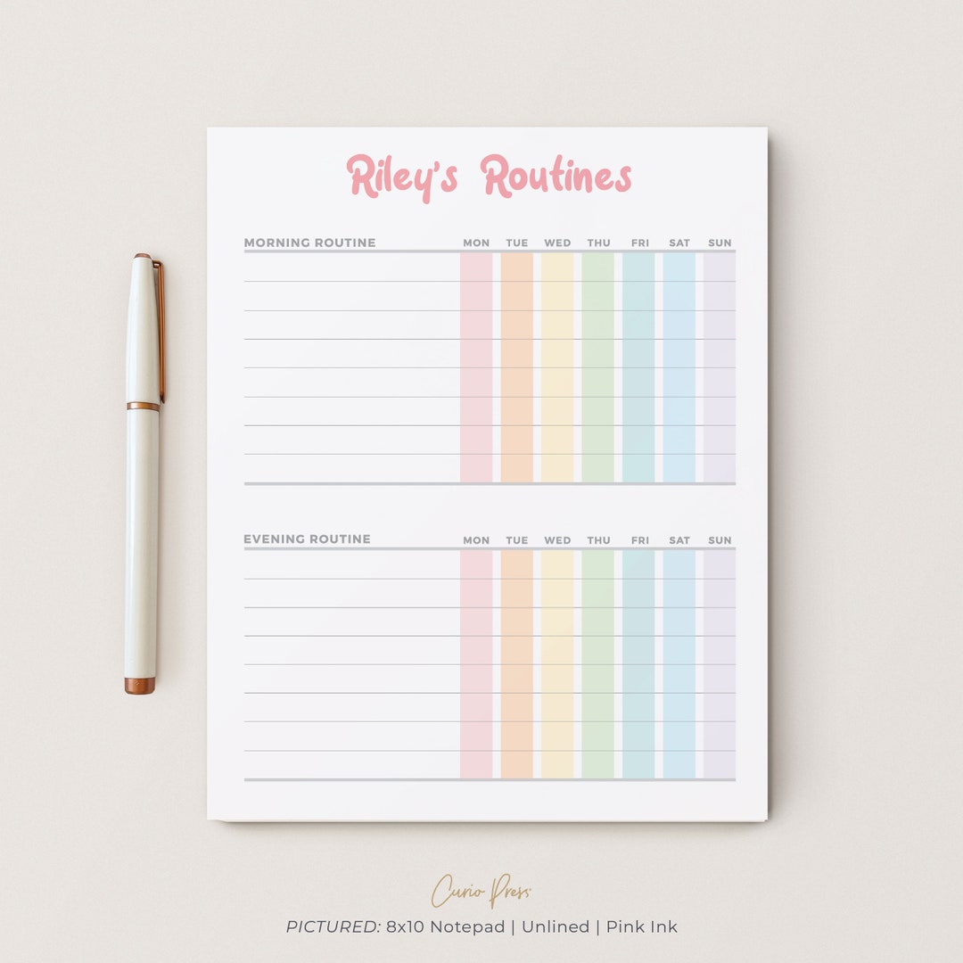 Personalized Kids Chore Notepad, 5x7 or 8x10 Notepad With 50 Sheets ...