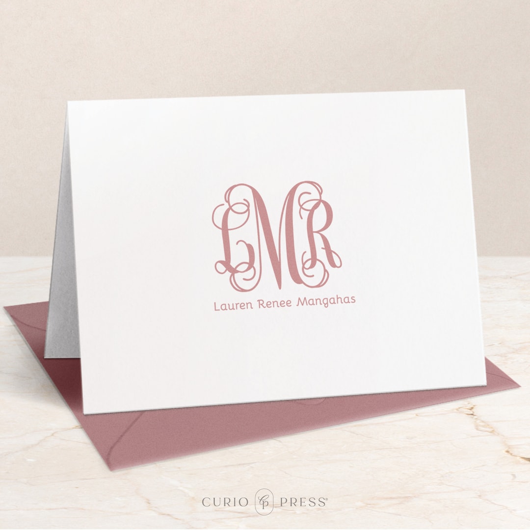 Custom Monogrammed Personalized Stationery, Personalised Initials ...