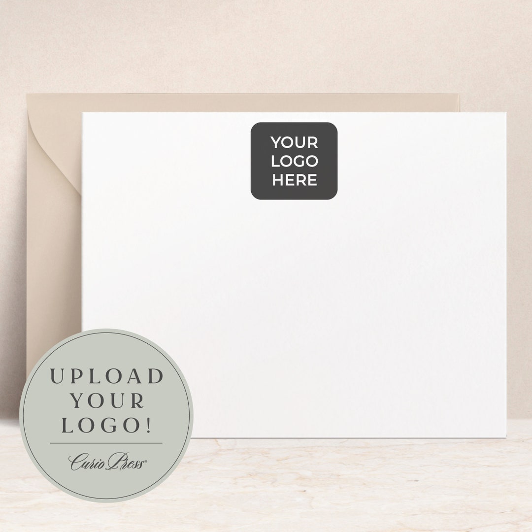 Custom Logo Note Cards W/ Envelopes | Personalized Flat Business ...