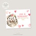 Personalized Kids Valentines / Cute Watercolor Hearts Hedgehog ...