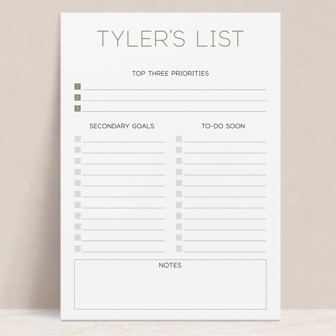 Personalized to Do List Notepad, Custom to Do Notepad, 50 or 100 Sheet ...