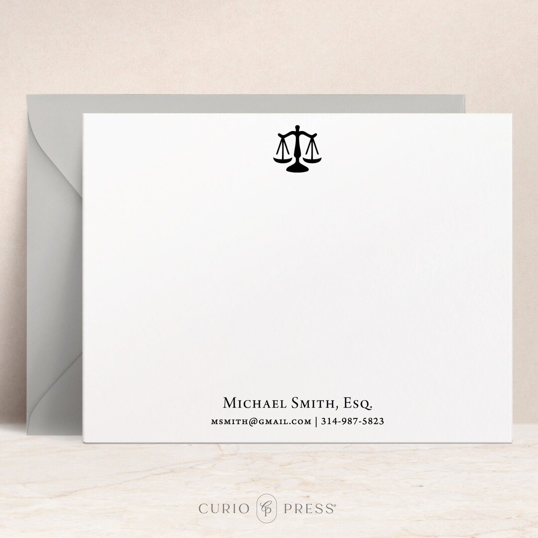 Personalized Notecard Set for Attorney, Judge, Clerk, Professional ...