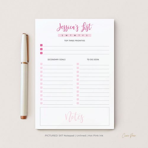 Personalized to Do List Notepad Custom Planner - Etsy