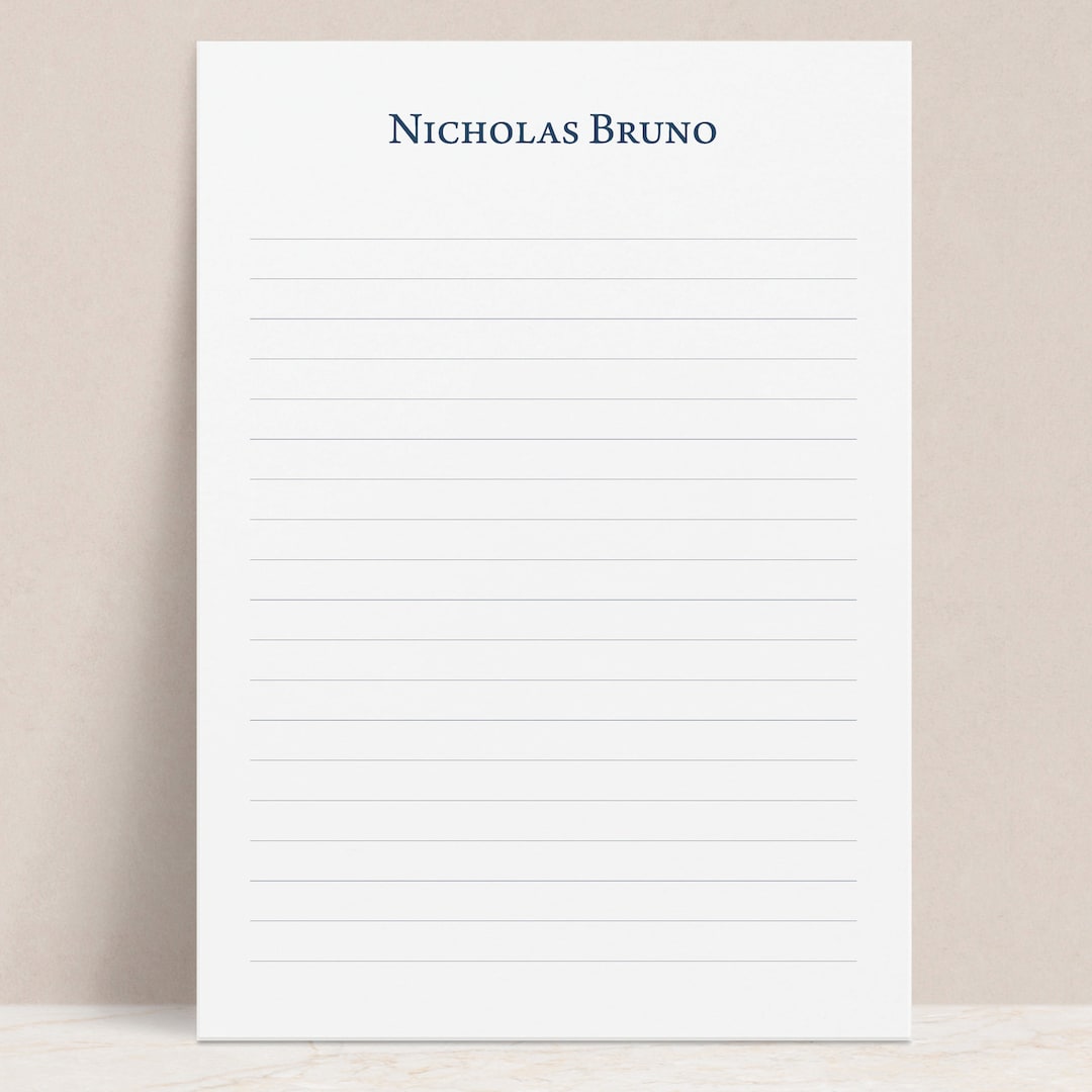 Personalized Minimalist Notepad, Timeless Classic Design, Everyday ...